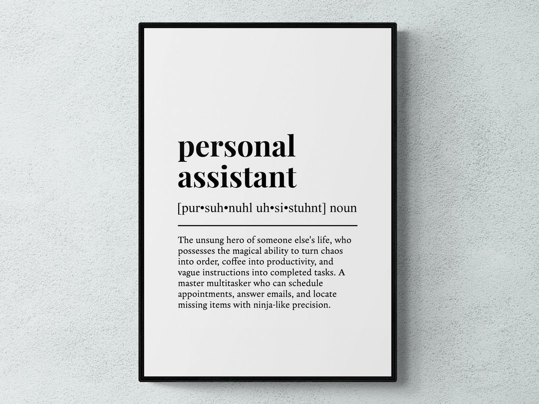 Personal Assistant Funny Definition Job Work Gift Wall Art Print - Etsy