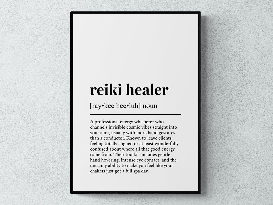 Reiki Healer Funny Definition Spiritual Job Gift Wall Art Print - Etsy UK