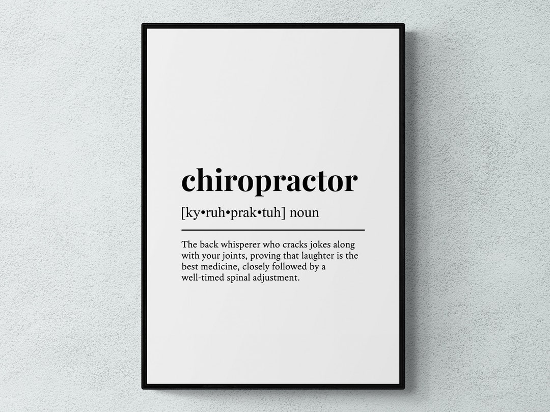 Chiropractor Funny Definition Job Work Gift Wall Art Print | Printable ...