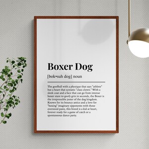 Boxer Dog Funny Definition Dog Wall Art Print | Printable Digital ...