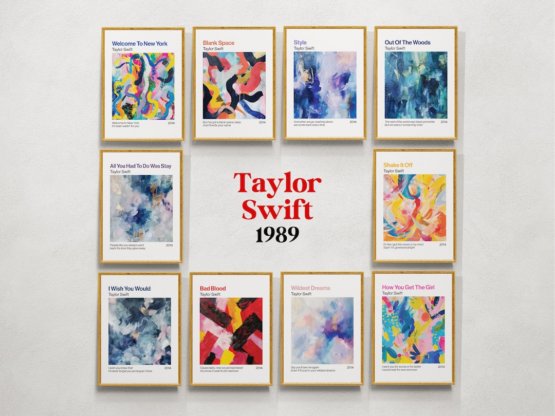 Taylor Swift 1989 Album Songs Abstract Art Prints Wall Art, Swiftie ...