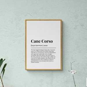 Cane Corso Funny Definition Dog Wall Art Print - Etsy UK
