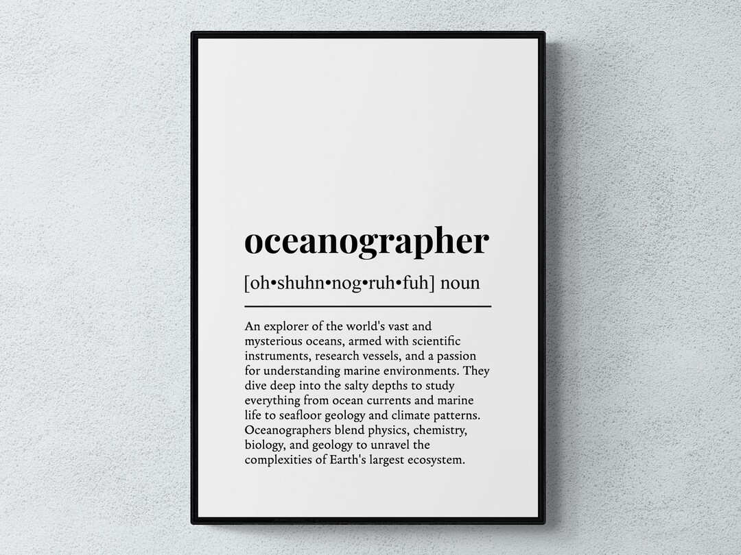Oceanographer Funny Definition Job Work Gift Wall Art Print | Printable ...