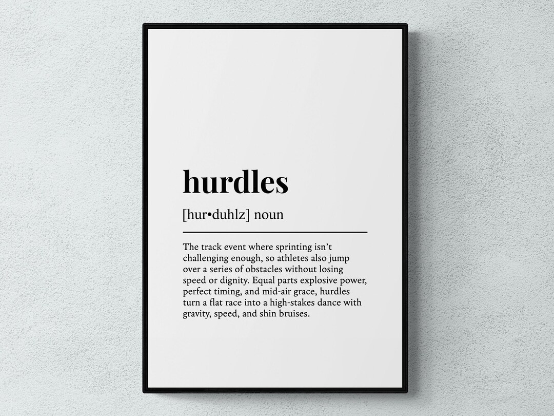 Hurdles Funny Definition Sport Gift Wall Art Print | Printable Digital ...