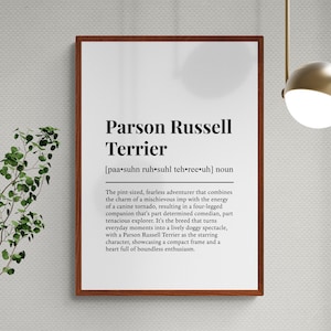 Parson Russell Terrier Funny Definition Dog Wall Art Print - Etsy UK