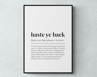 Haste Ye Back Digital Print - Etsy