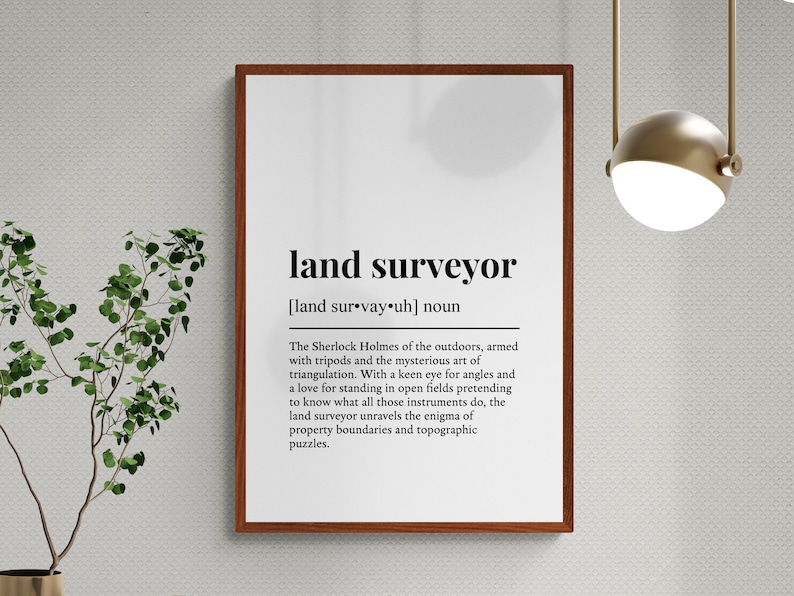 Land Surveyor Funny Definition Job Work Gift Wall Art Print | Printable ...