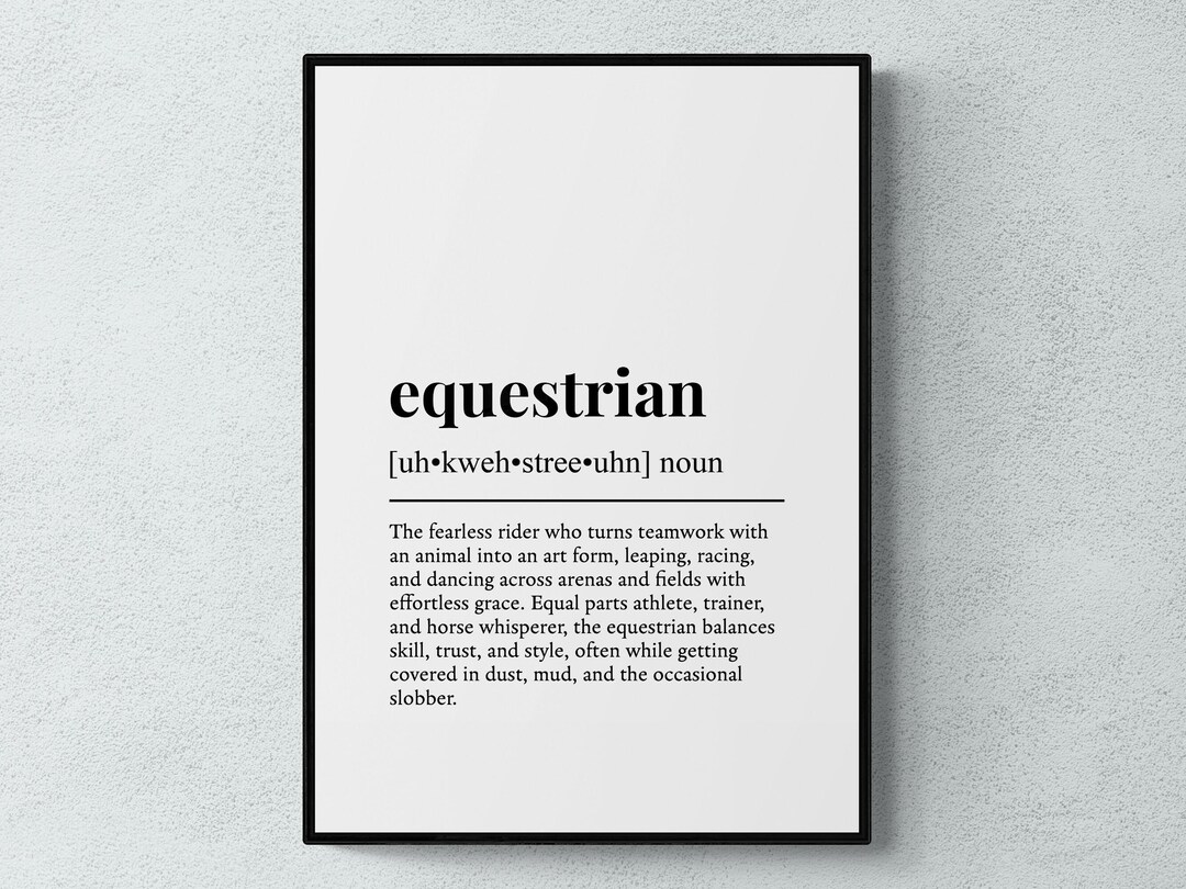 Equestrian Funny Definition Sport Gift Wall Art Print | Printable ...