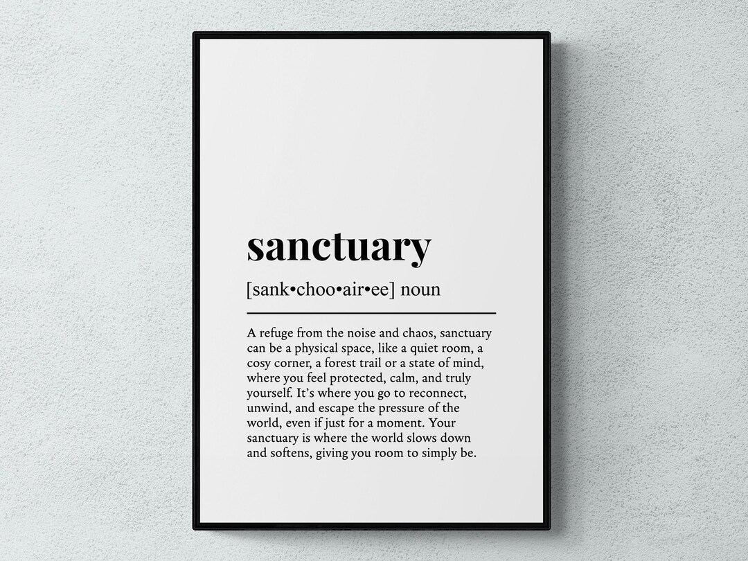 Sanctuary Definition Home Gift Wall Art Print | Printable Digital ...