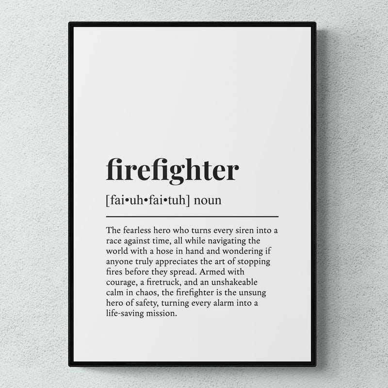 Firefighter Poster Funny - Etsy UK