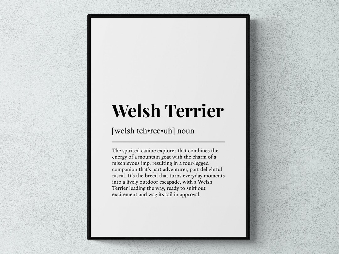 Welsh Terrier Funny Definition Dog Wall Art Print | Printable Digital ...