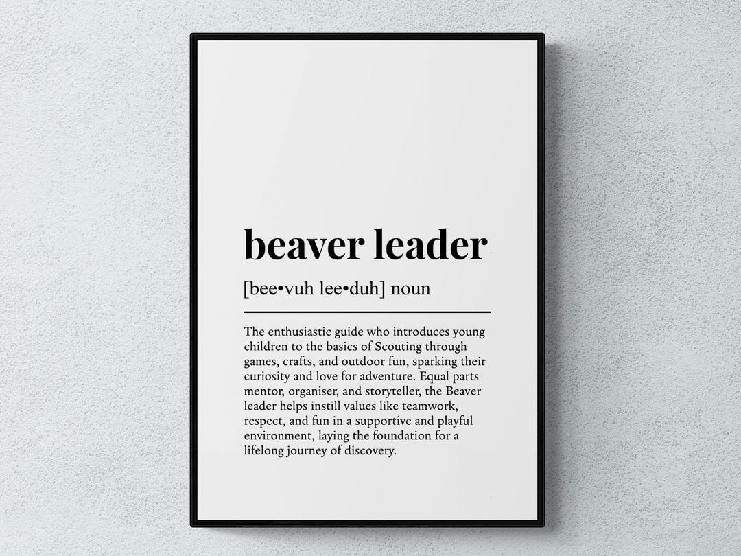 Beaver Leader Funny Definition Job Work Gift Wall Art Print | Printable ...