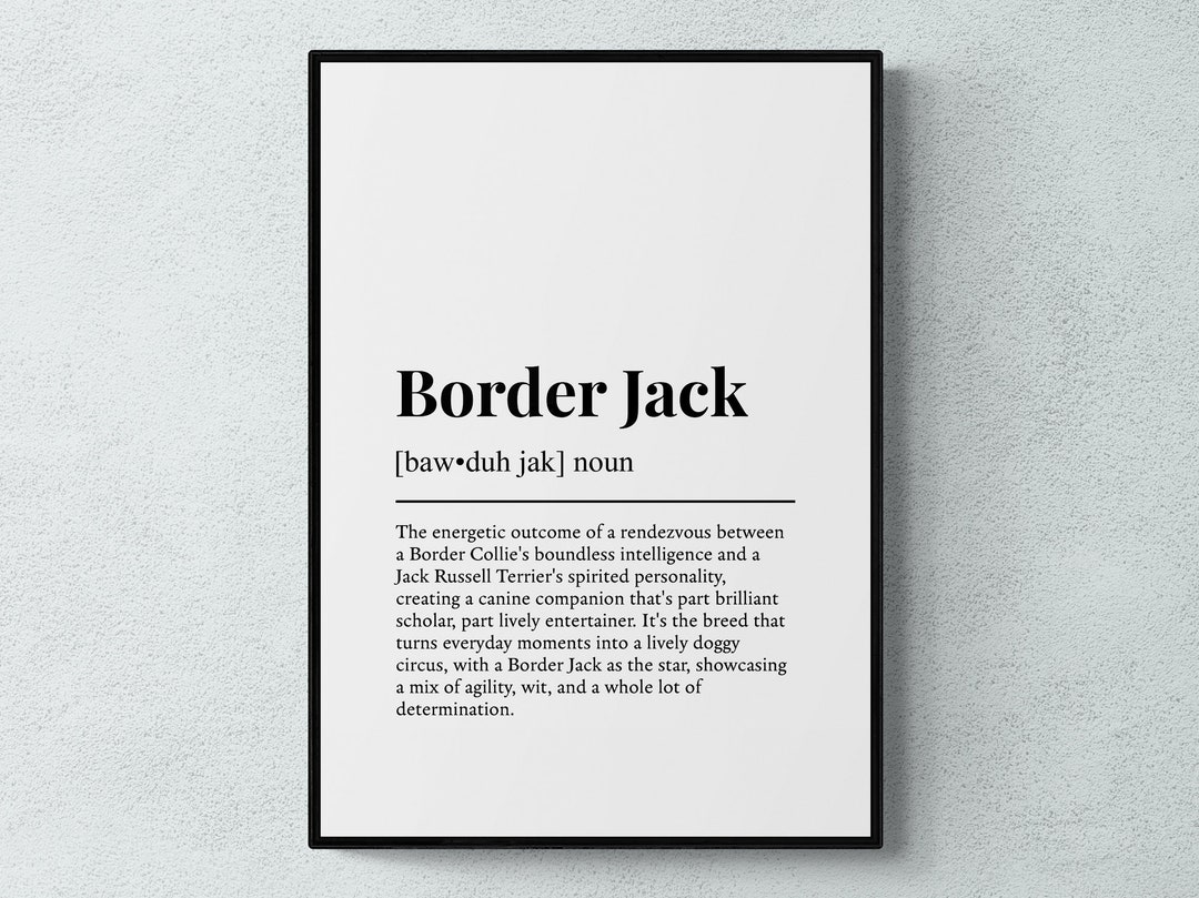 Border Jack Funny Definition Dog Wall Art Print - Etsy