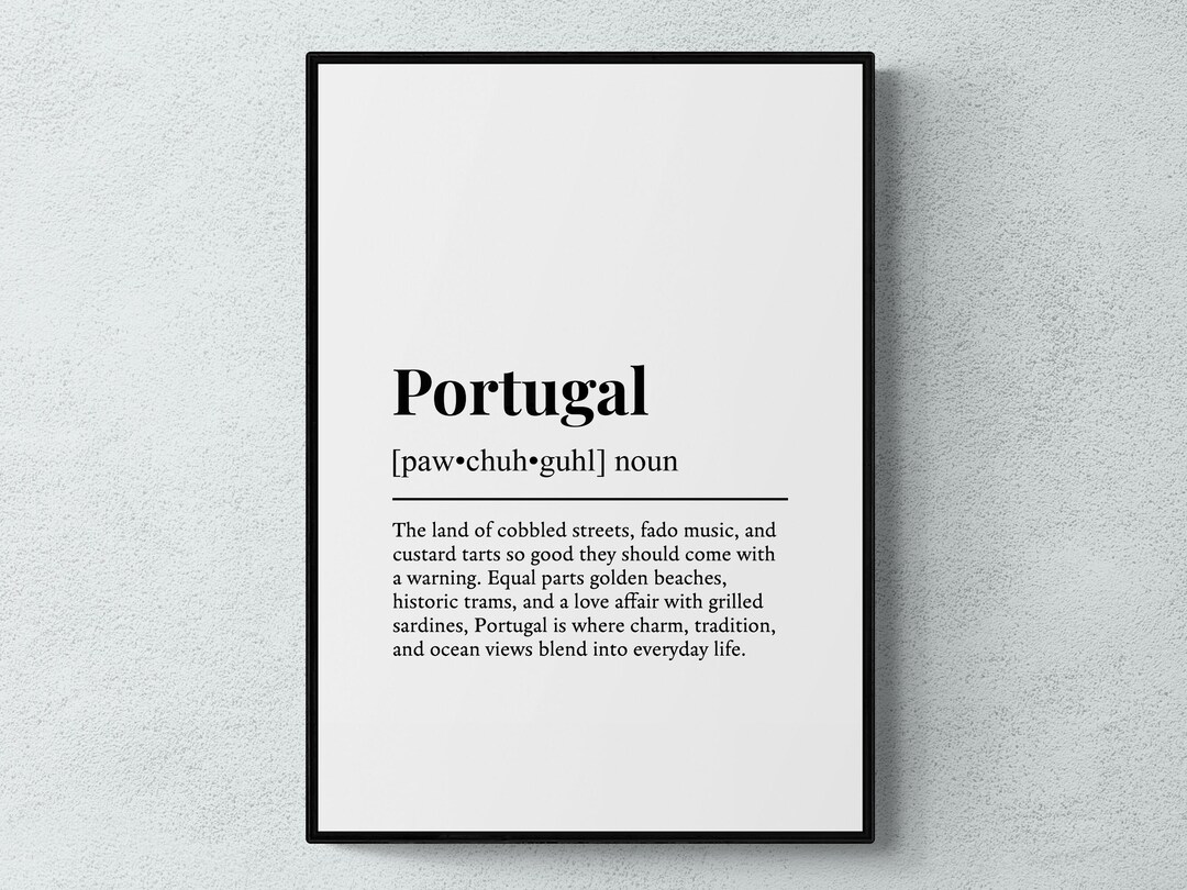 Portugal Definition Print, Funny Europe Wall Art, European Home Decor ...