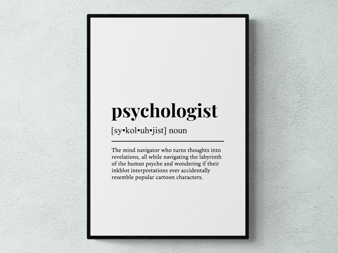 Psychologist Funny Definition Job Work Gift Wall Art Print | Printable ...