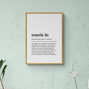 Coorie in Scottish Word Definition Scotland Gift Wall Art Print - Etsy UK