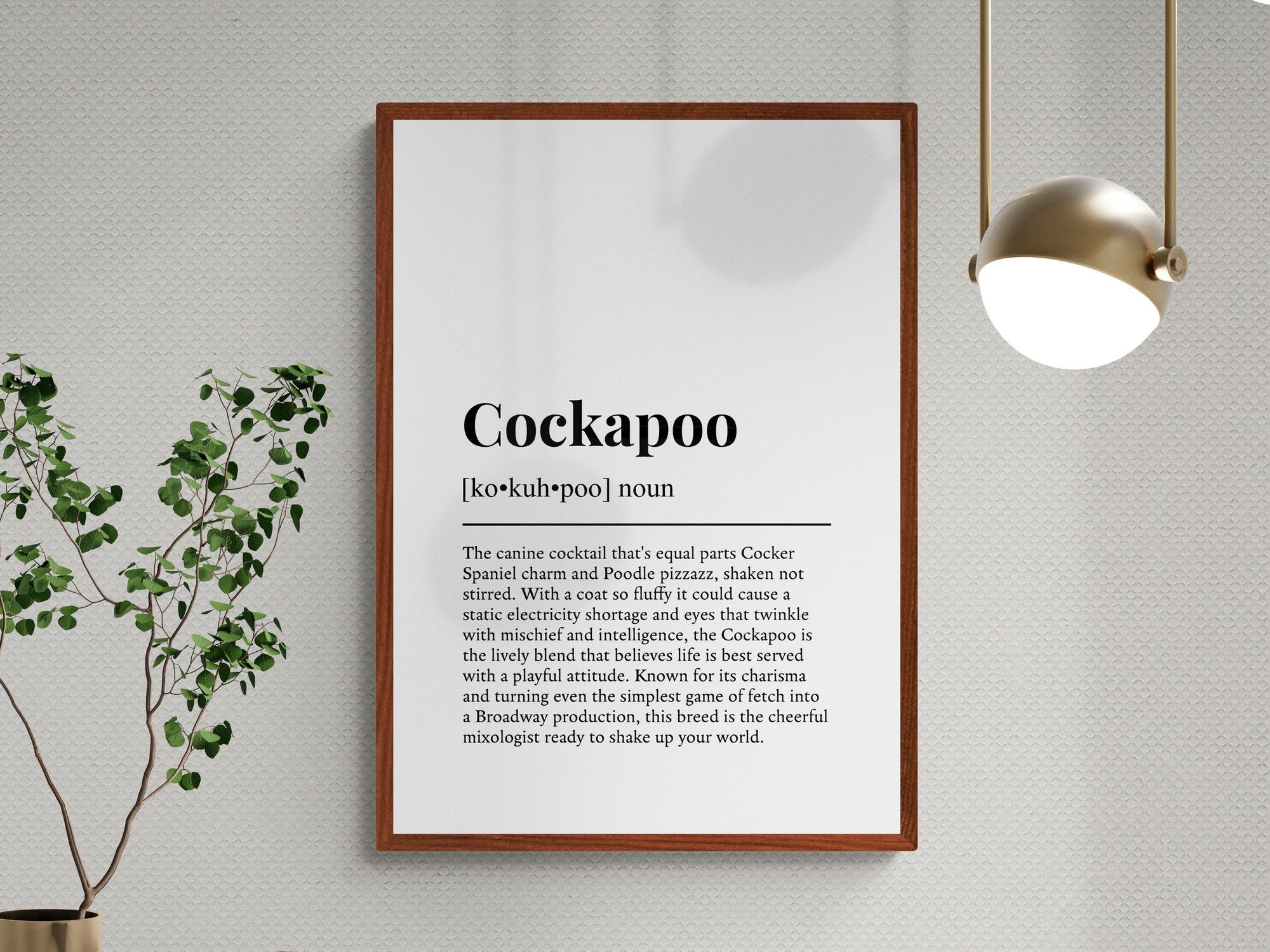 Cockapoo Funny Definition Dog Wall Art Print Printable Digital Download ...