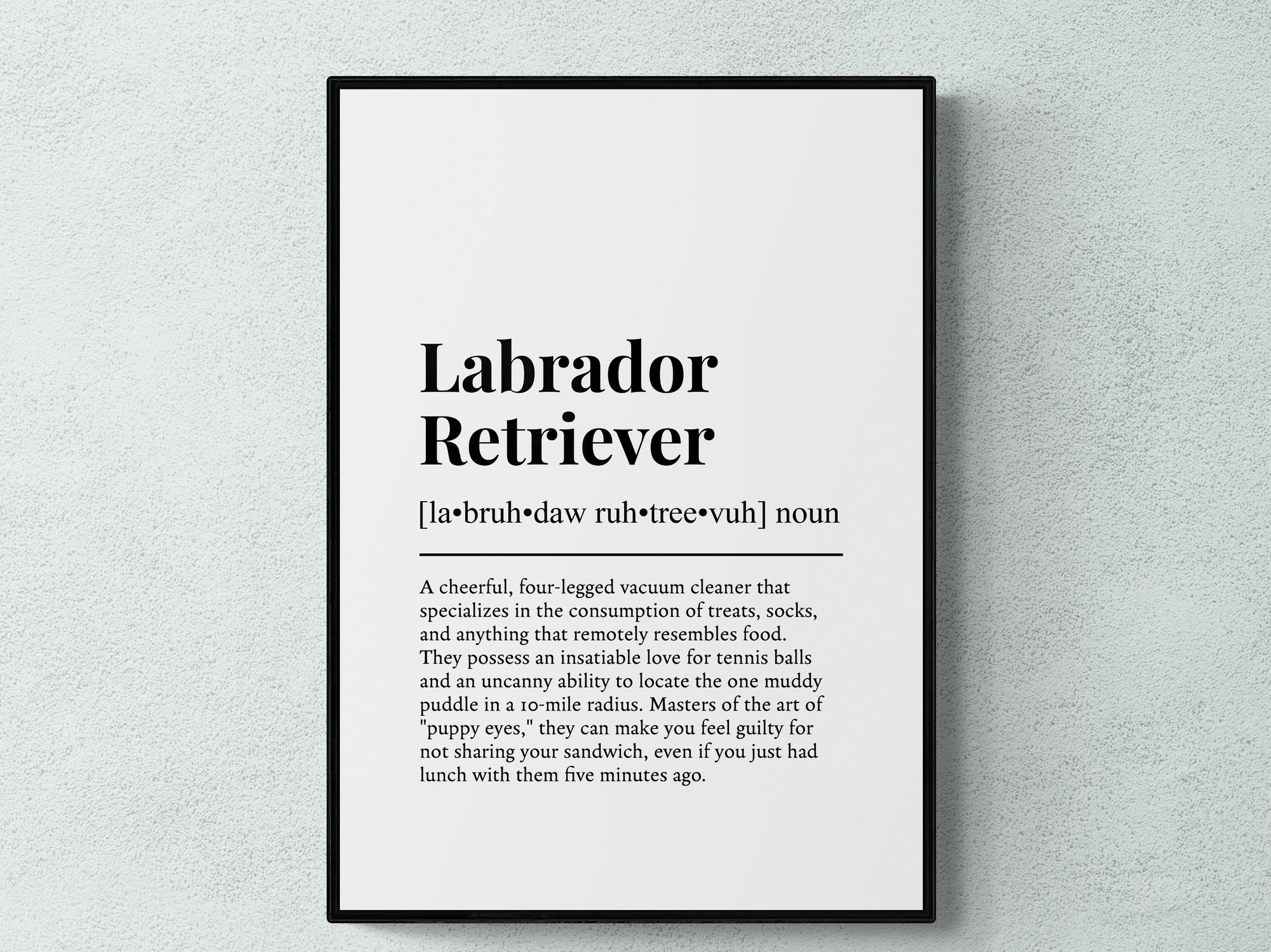 Labrador Retriever Funny Definition Dog Wall Art Print - Etsy UK