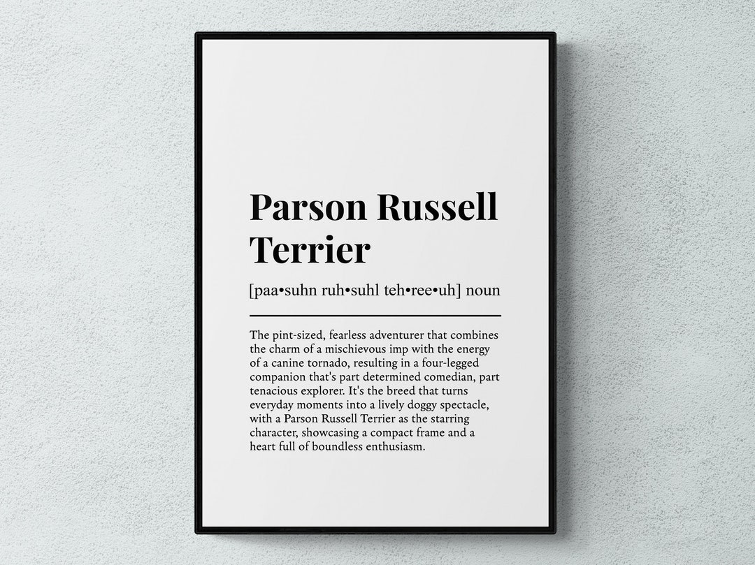Parson Russell Terrier Funny Definition Dog Wall Art Print - Etsy UK