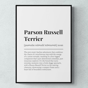 Parson Russell Terrier Funny Definition Dog Wall Art Print - Etsy UK