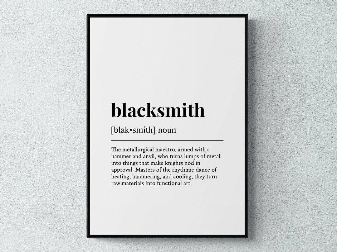 Blacksmith Funny Definition Job Work Gift Wall Art Print - Etsy