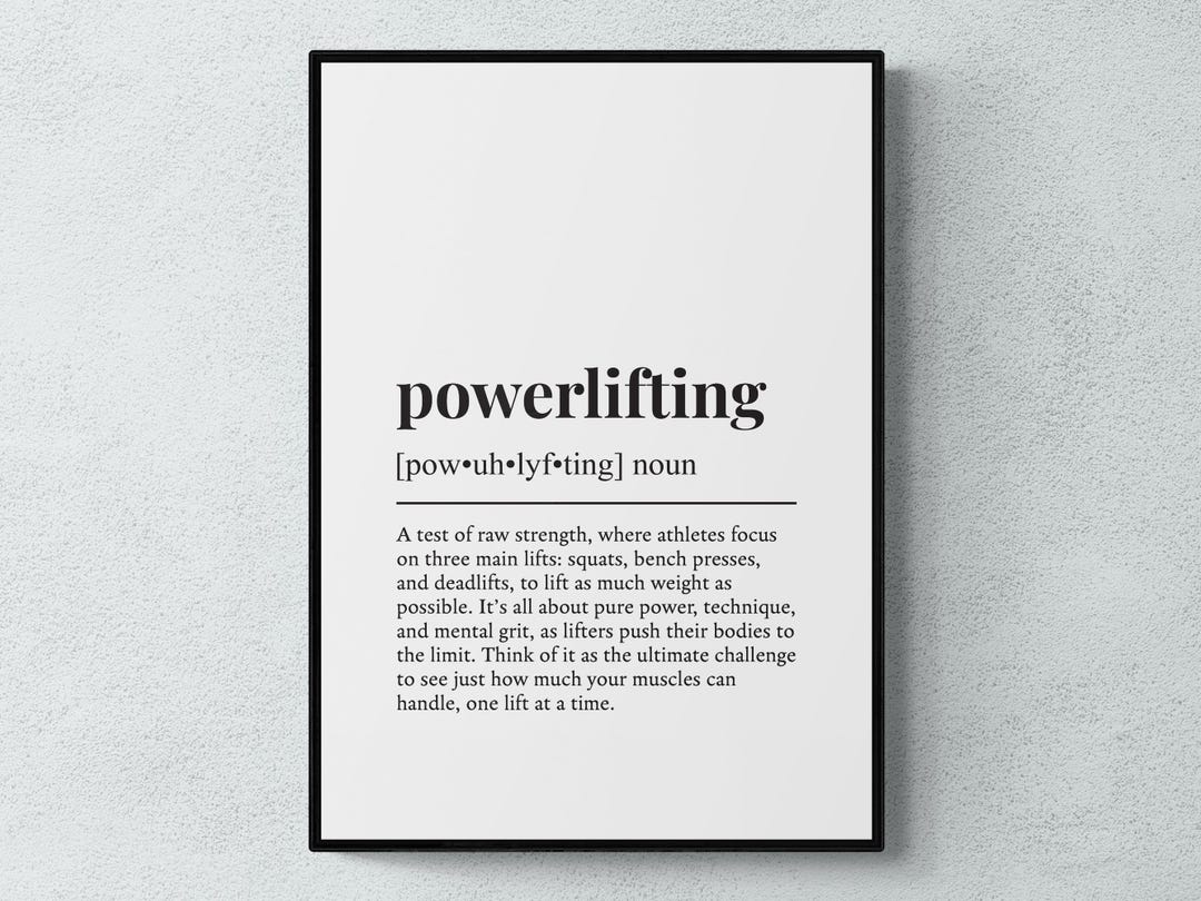 Powerlifting Funny Definition Sport Gift Wall Art Print | Printable ...