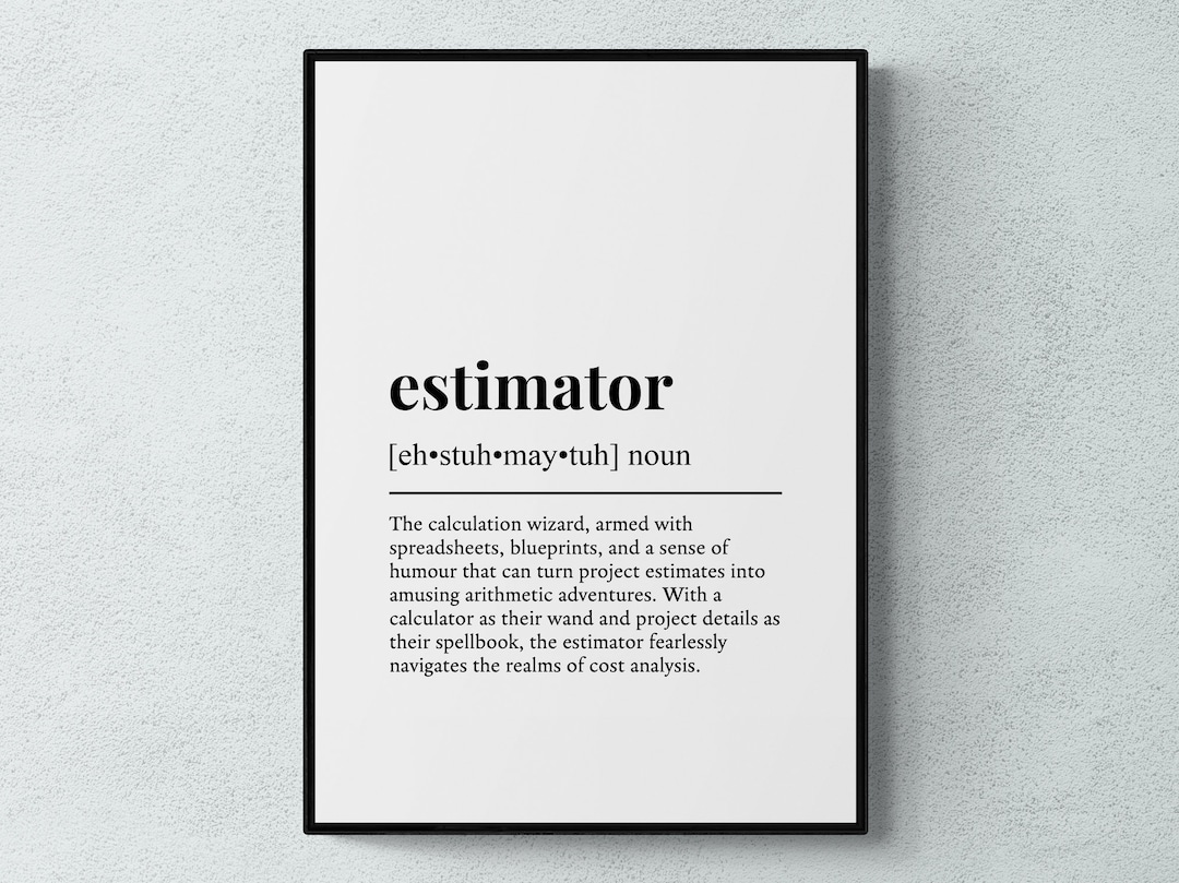 Estimator Funny Definition Job Work Gift Wall Art Print | Printable ...
