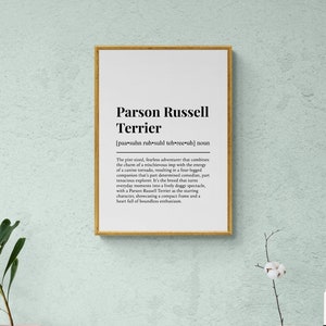 Parson Russell Terrier Funny Definition Dog Wall Art Print - Etsy UK
