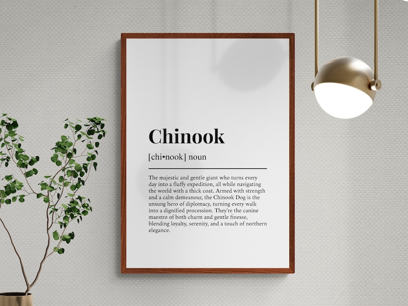 Chinook Funny Definition Dog Wall Art Print | Printable Digital ...