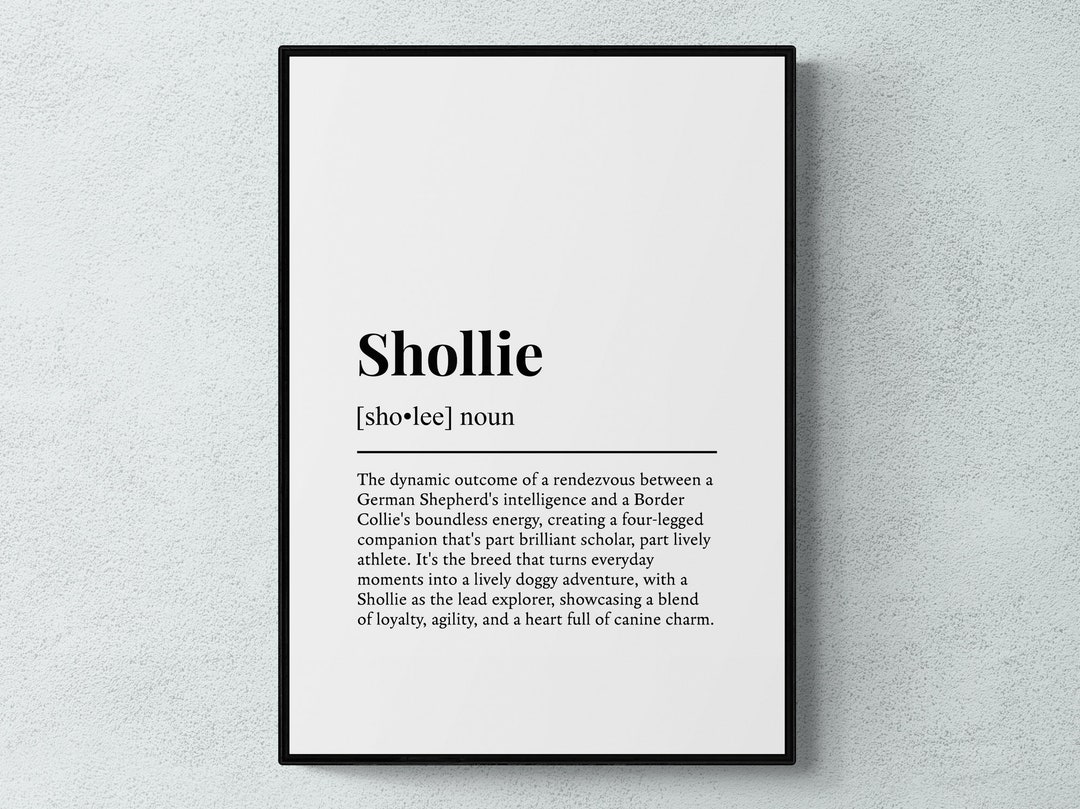 Shollie Funny Definition Dog Wall Art Print | Printable Digital ...