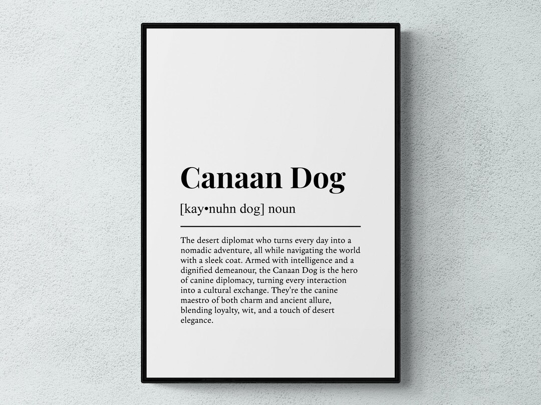 Canaan Dog Funny Definition Dog Wall Art Print | Printable Digital ...