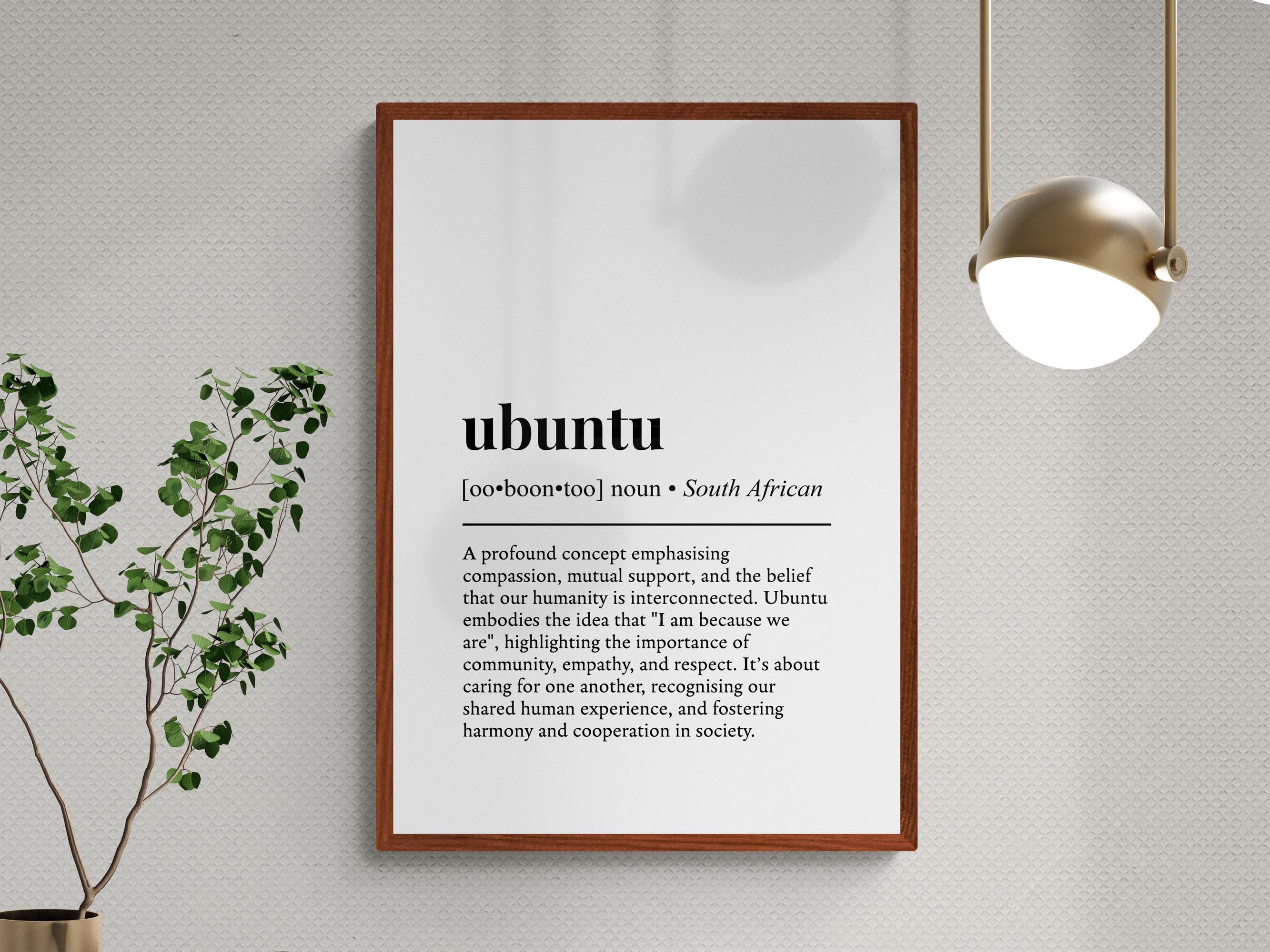 Ubuntu South African Word Definition Zulu Gift Wall Art Print - Etsy UK