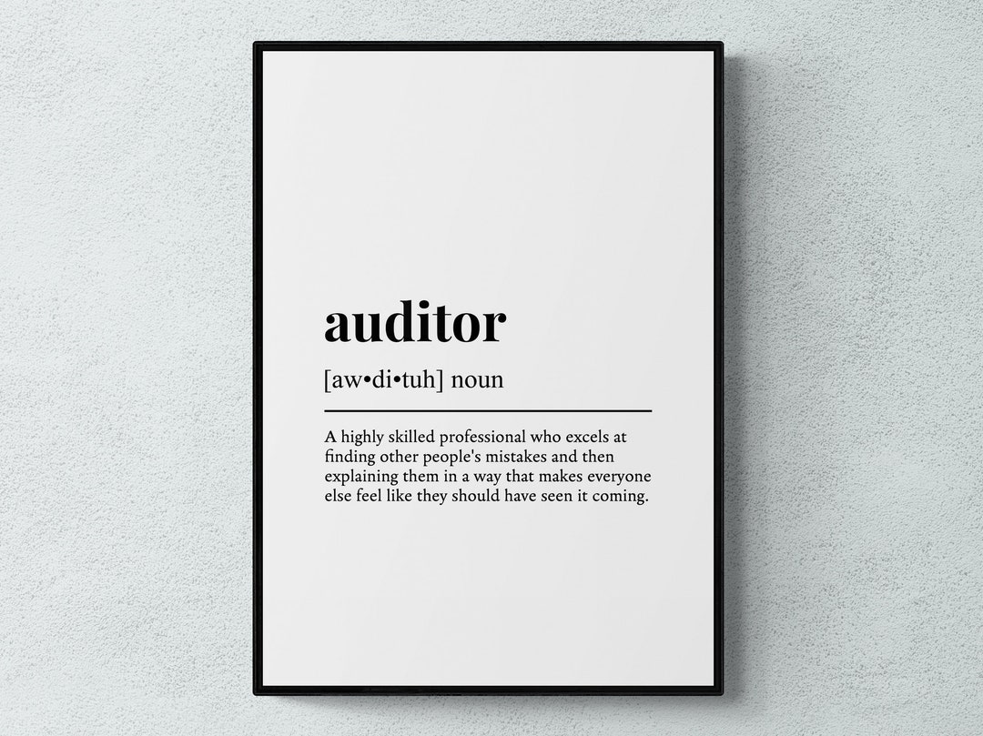 Auditor Funny Definition Job Work Gift Wall Art Print | Printable ...