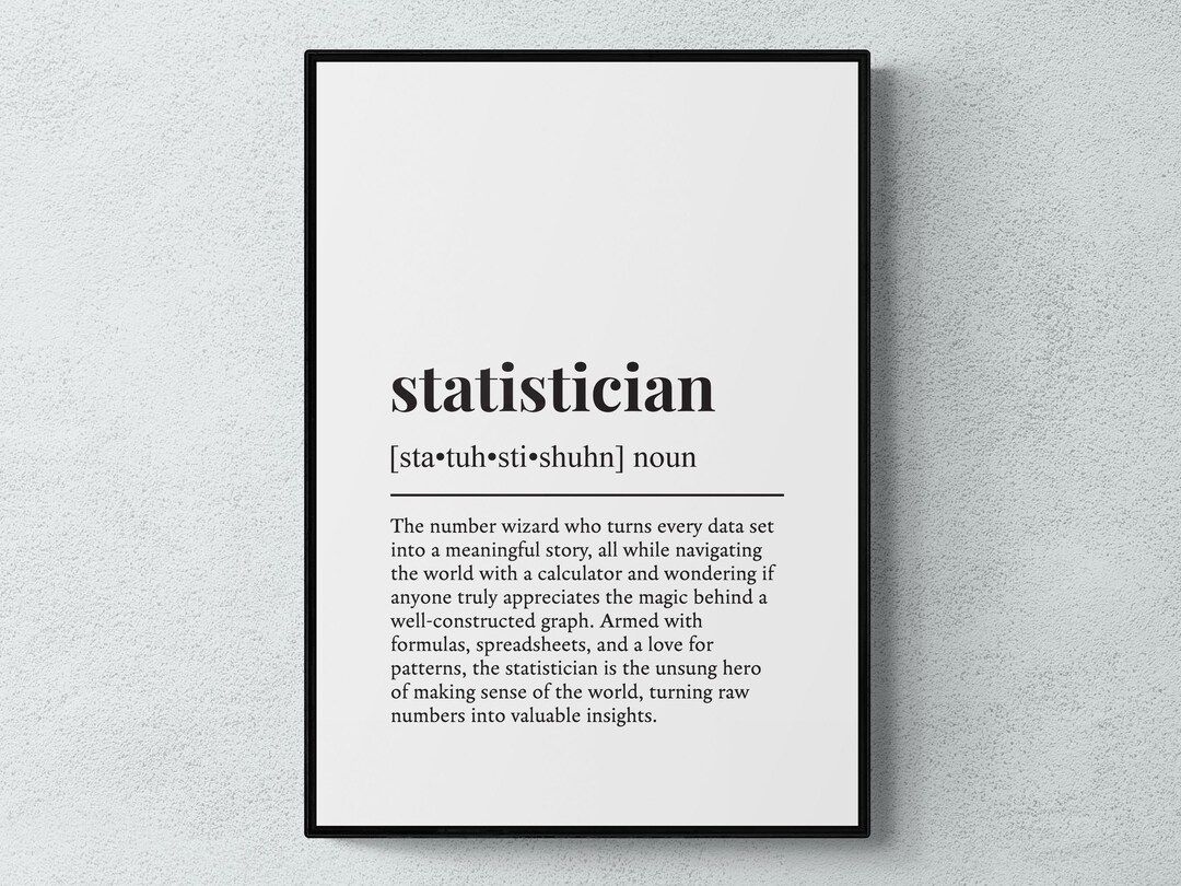 Statistician Funny Definition Job Work Gift Wall Art Print | Printable ...