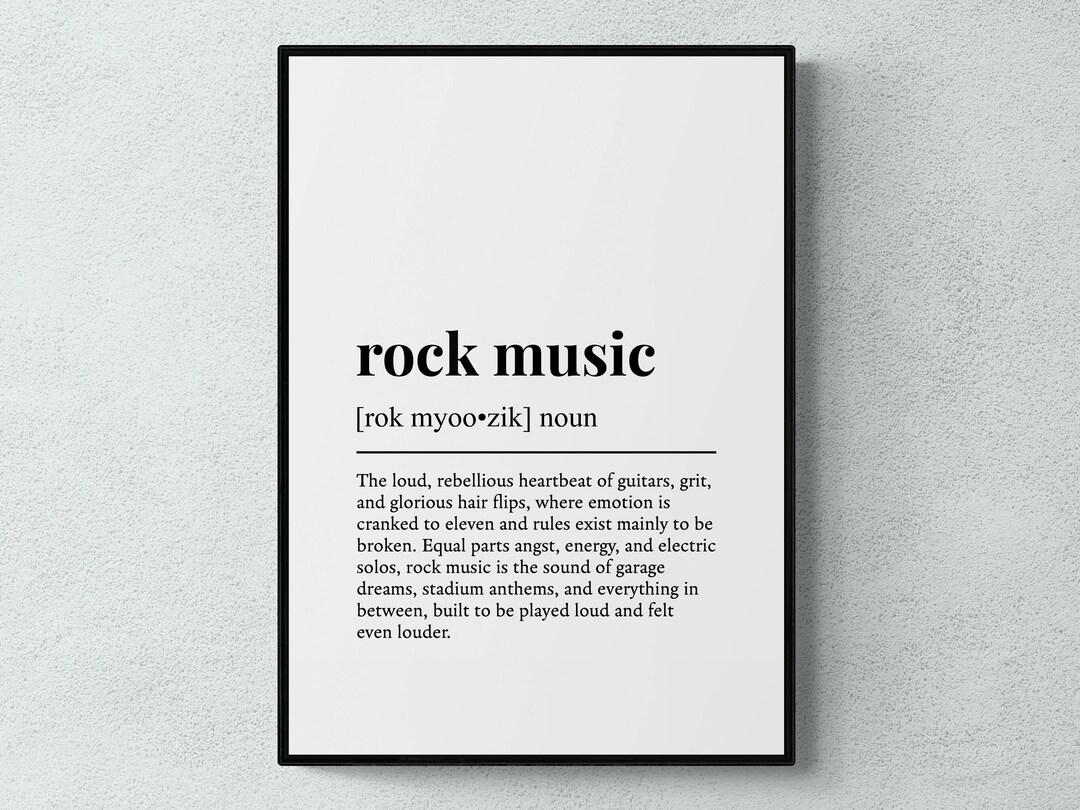 Rock Music Funny Definition Music Gift Wall Art Print | Printable ...