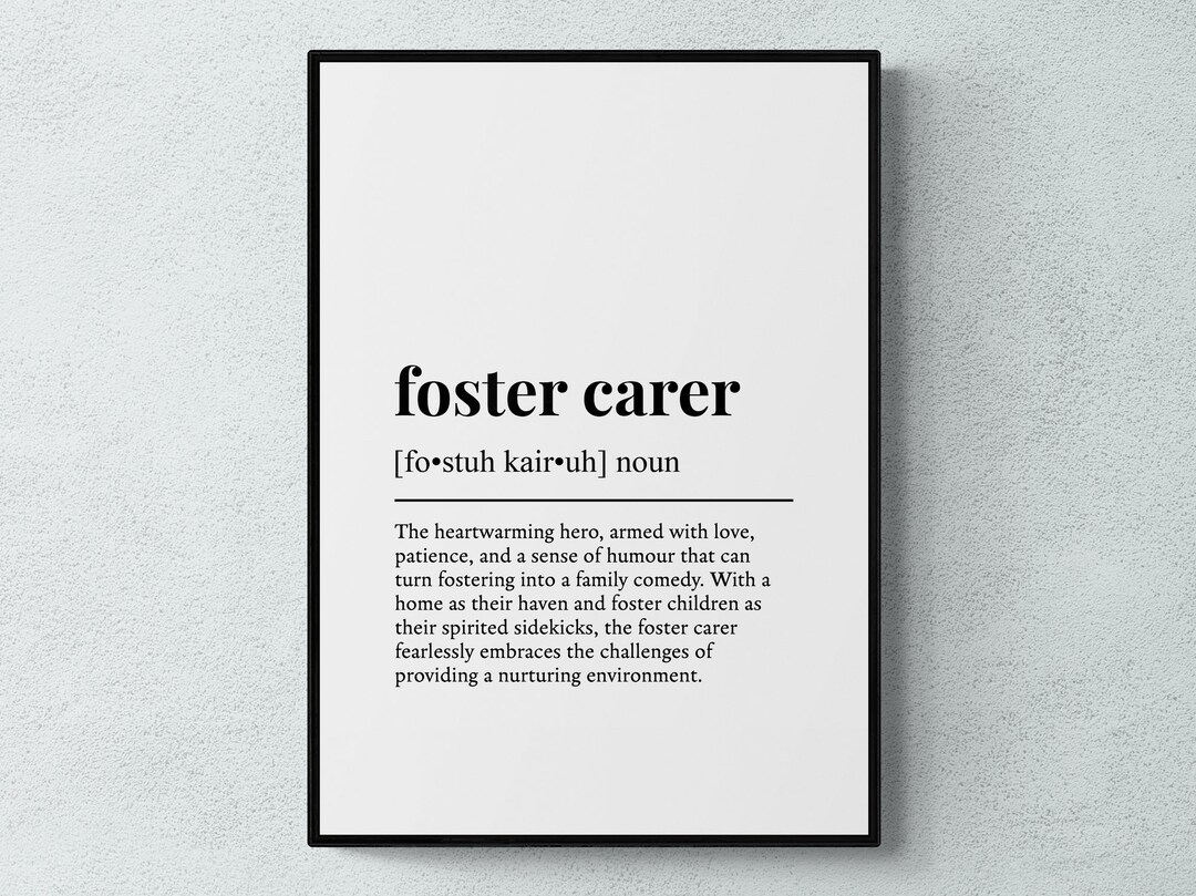 Foster Carer Funny Definition Job Work Gift Wall Art Print | Printable ...