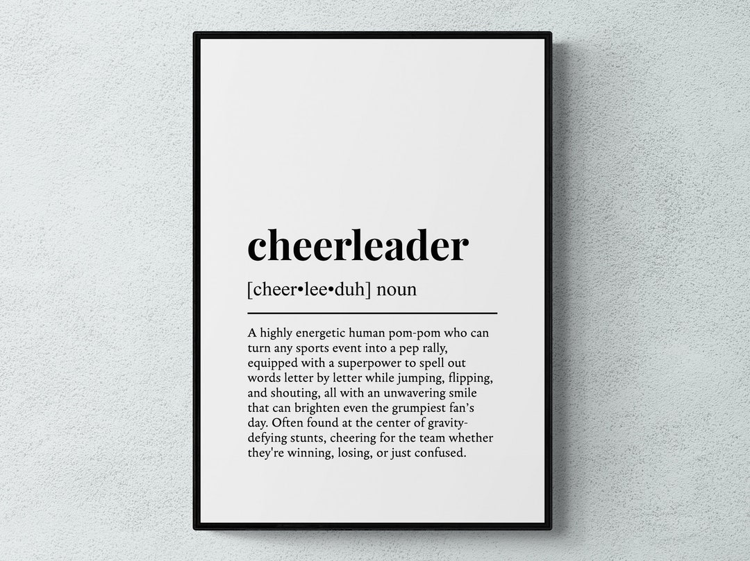 Cheerleader Definition Print, Funny Dance Wall Art, Office Decor, Cheer ...