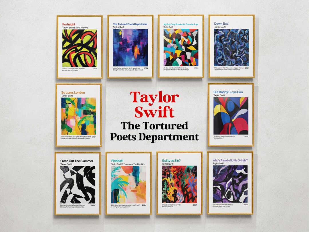 Taylor Swift the Tortured Poets Department Album Songs Abstract Art ...