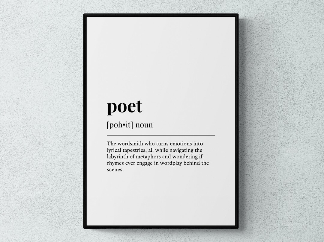 Poet Funny Definition Job Work Gift Wall Art Print | Printable Digital ...