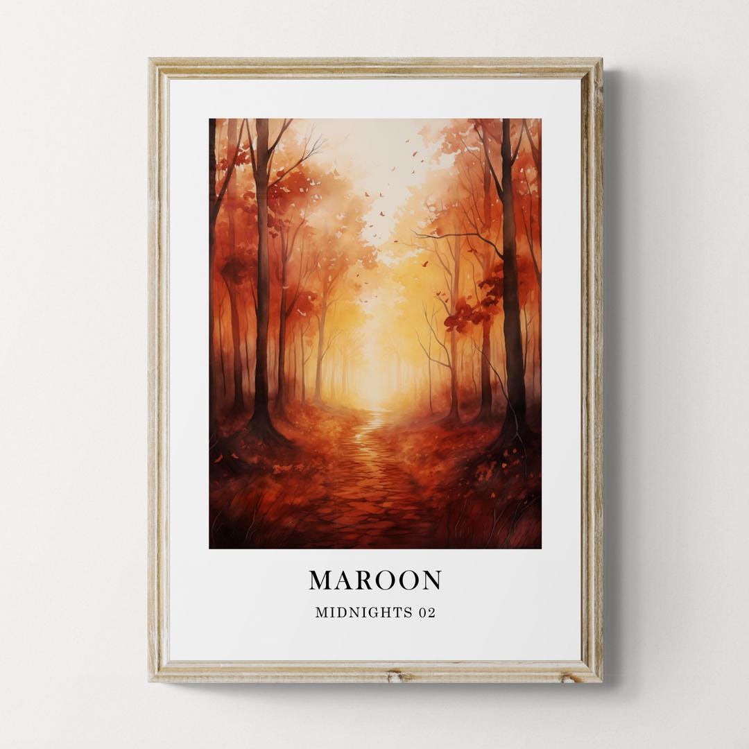Maroon Print, Midnights Song Poster, Taylor Swift Wall Art, Watercolour ...