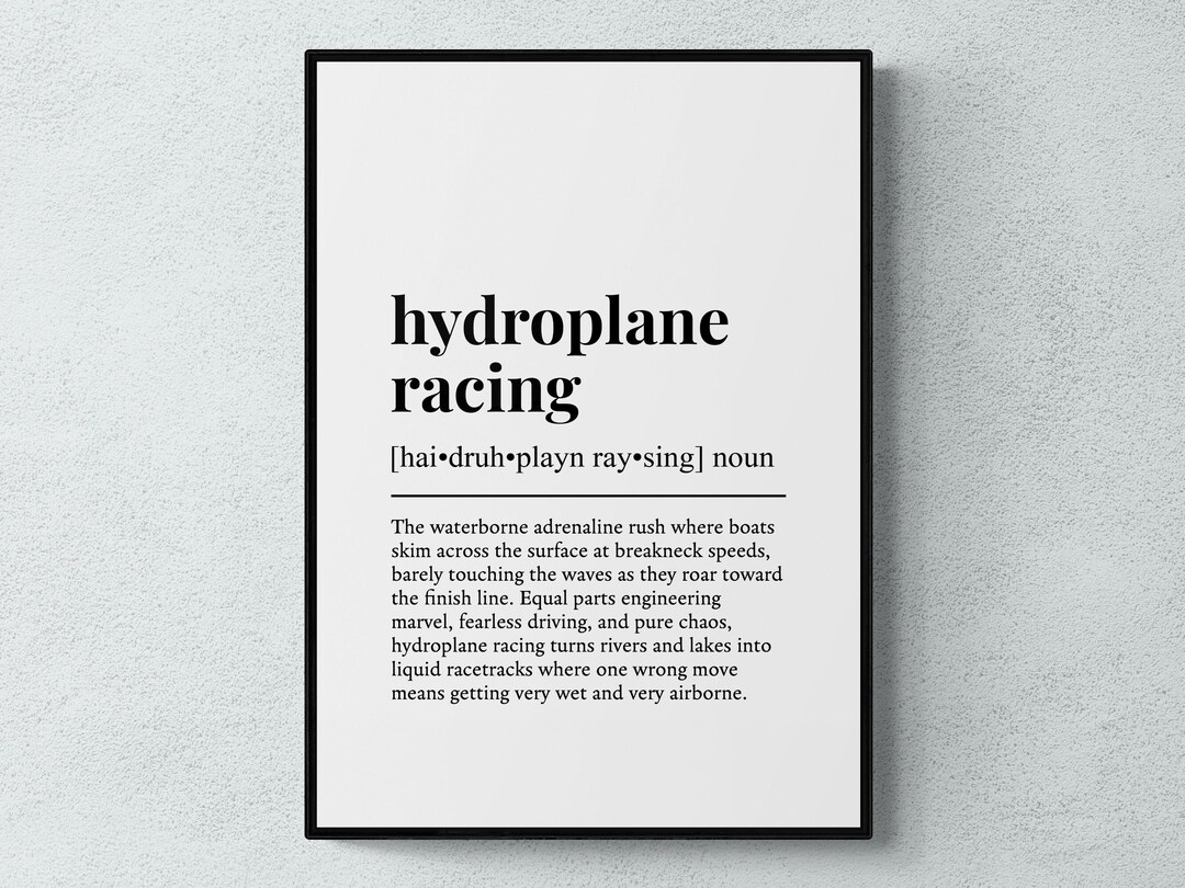 Hydroplane Racing Funny Definition Sport Gift Wall Art Print - Etsy