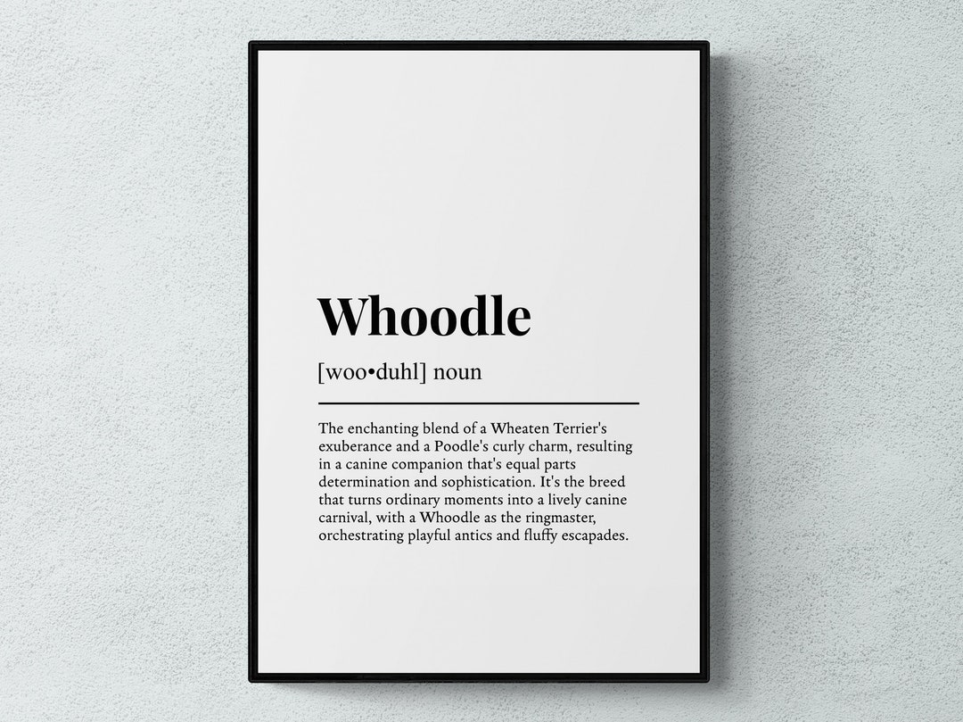 Whoodle Funny Definition Dog Wall Art Print | Printable Digital ...
