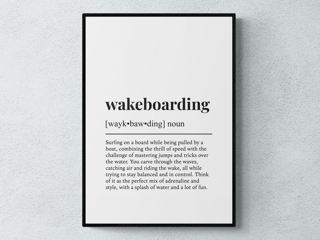 Wakeboarding Funny Definition Sport Gift Wall Art Print | Printable ...
