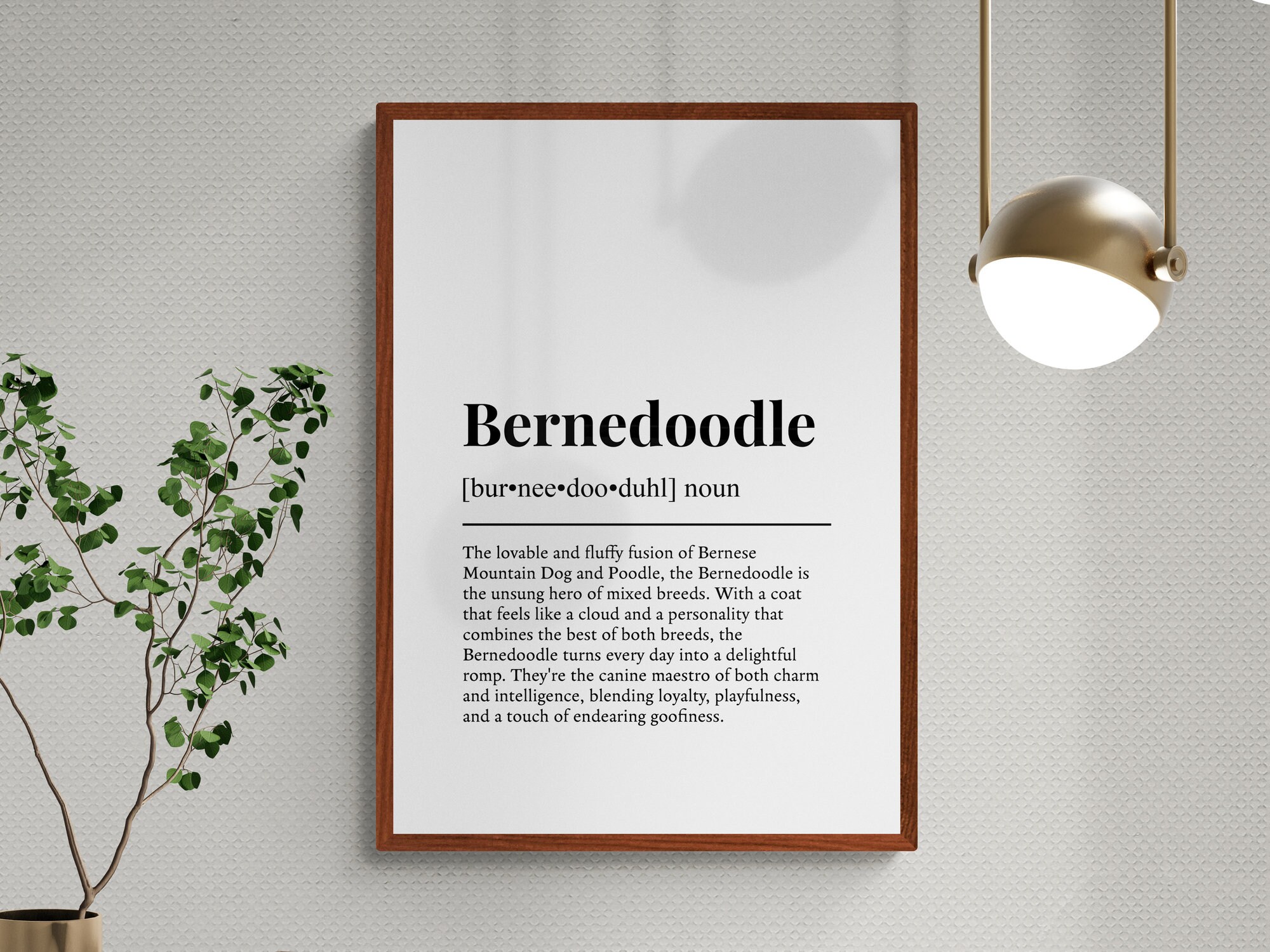 Bernedoodle Funny Definition Dog Wall Art Print | Printable Digital ...