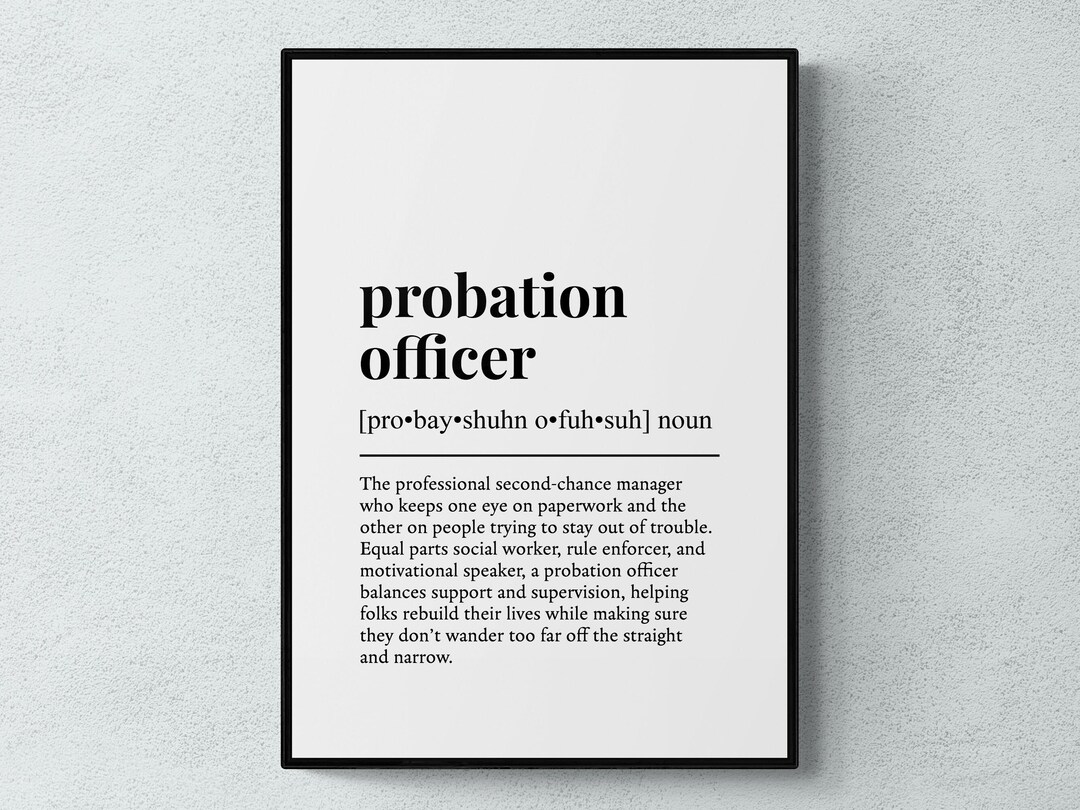 Probation Officer Funny Definition Job Work Gift Wall Art Print ...