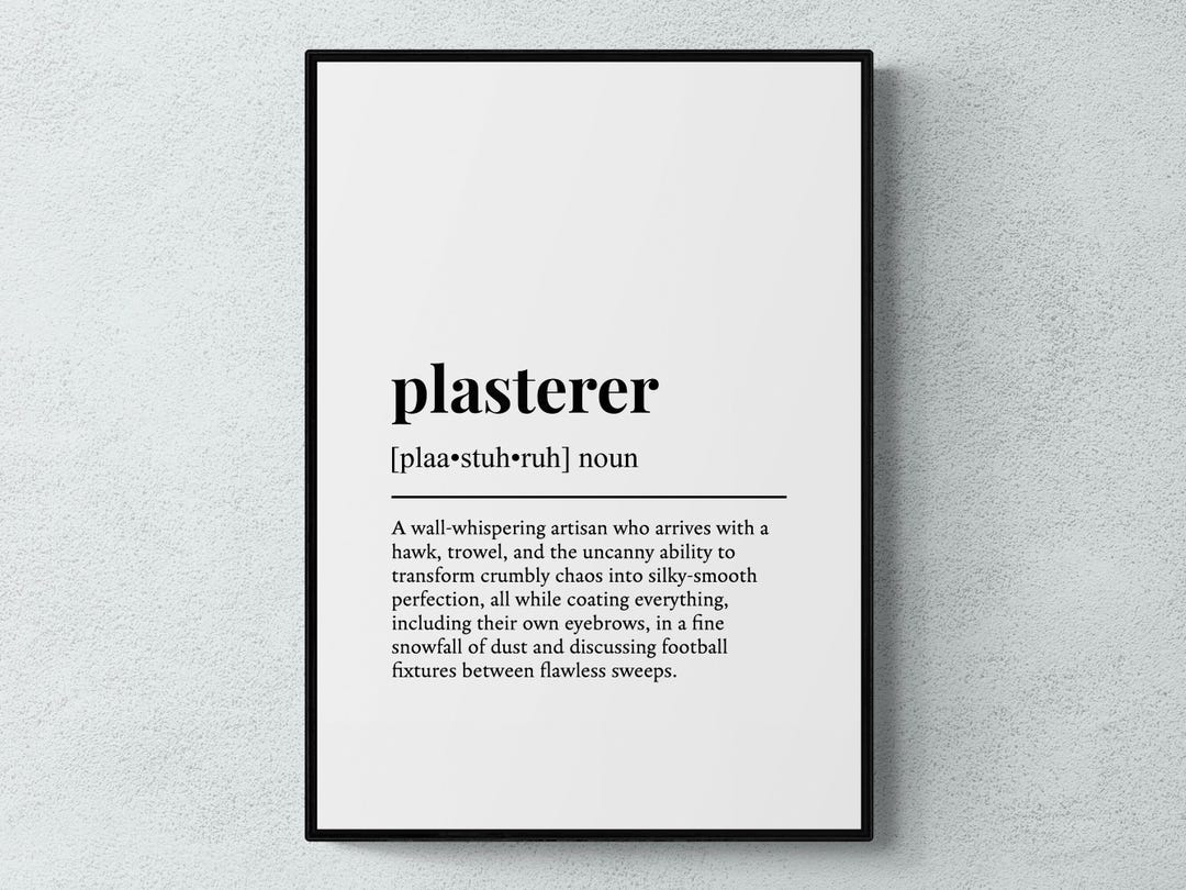 Plasterer Funny Definition Job Work Gift Wall Art Print | Printable ...