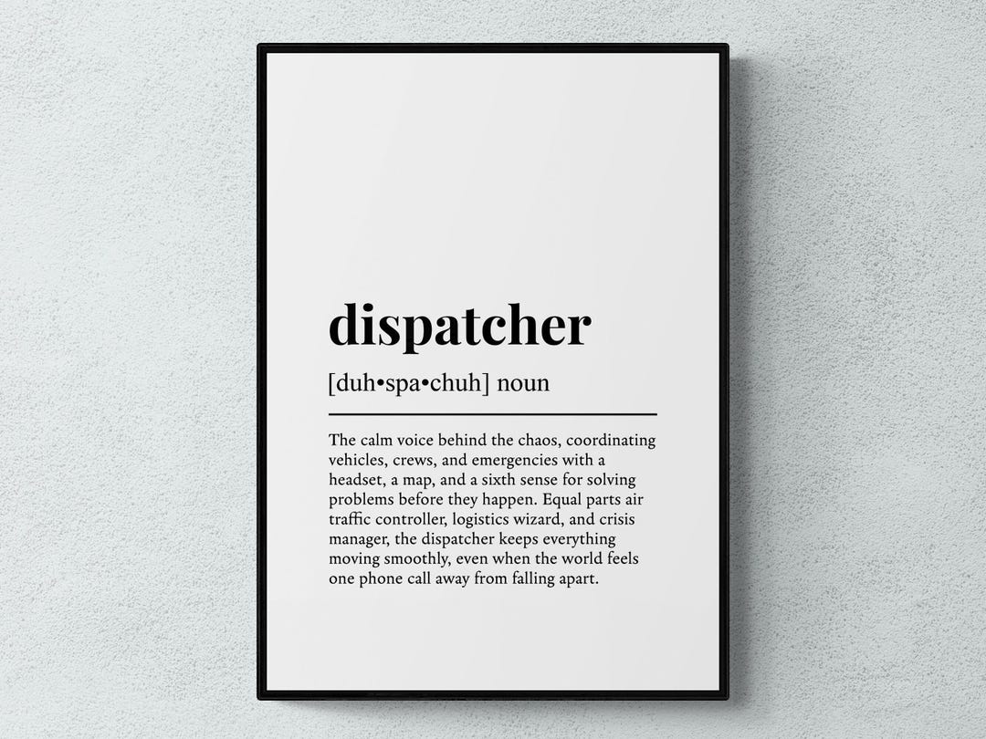 Dispatcher Funny Definition Job Work Gift Wall Art Print | Printable ...