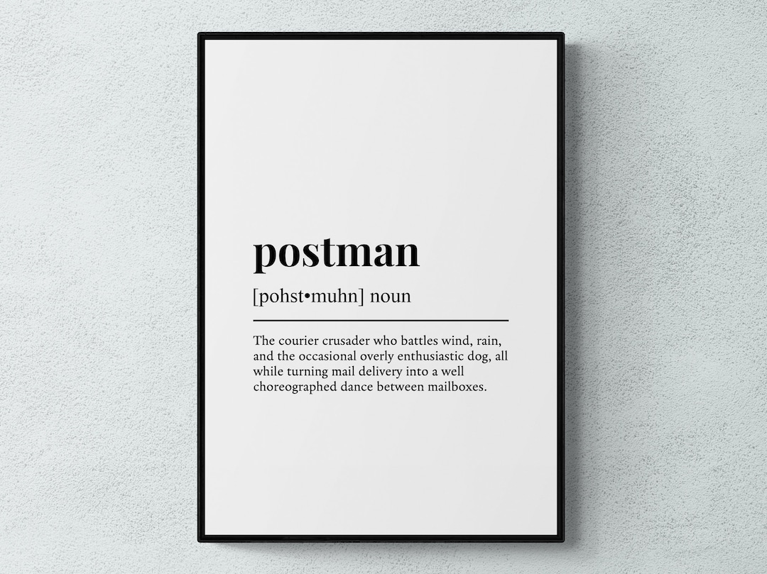 Postman Funny Definition Job Work Gift Wall Art Print | Printable ...