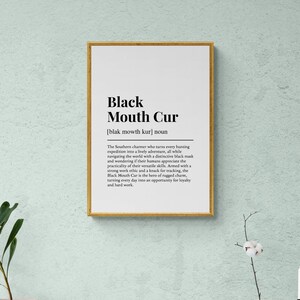 Black Mouth Cur Funny Definition Dog Wall Art Print | Printable Digital ...
