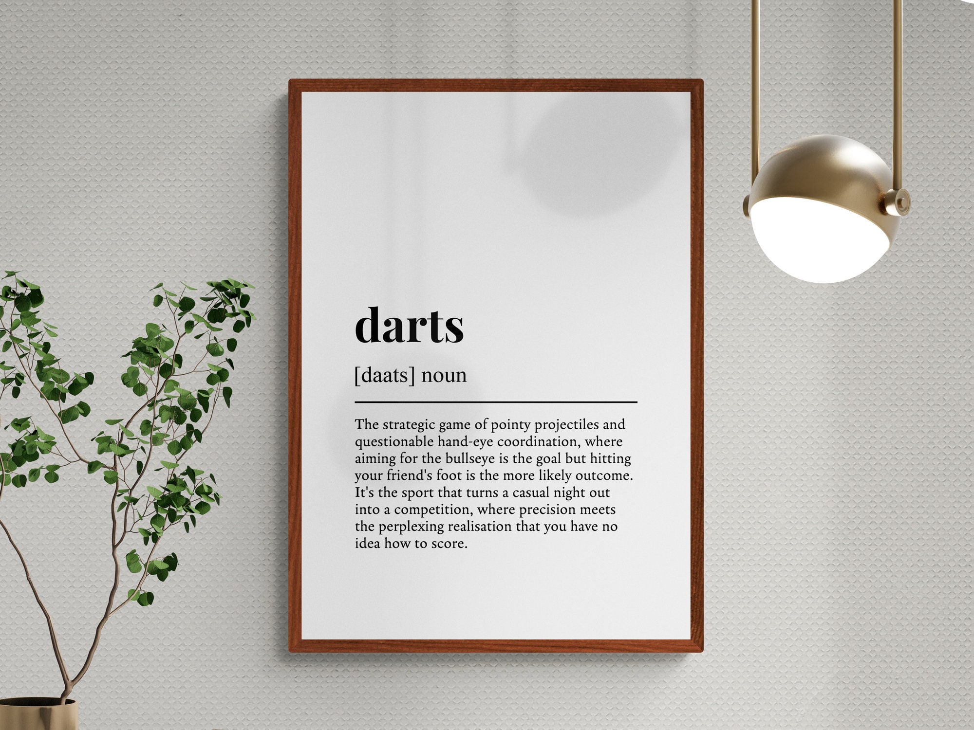 Darts Definition Print, Funny Pub Wall Art, Darts Player Gift - Etsy UK